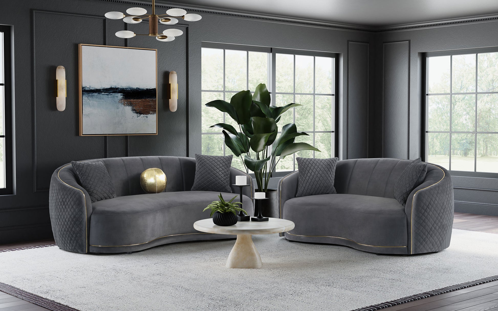 Slate grey living room furniture store